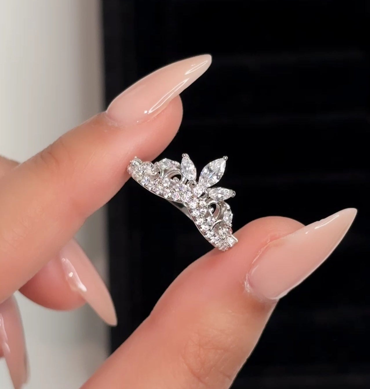 Princess Tiara Wishbone Ring in Sterling Silver – House of Zarrin