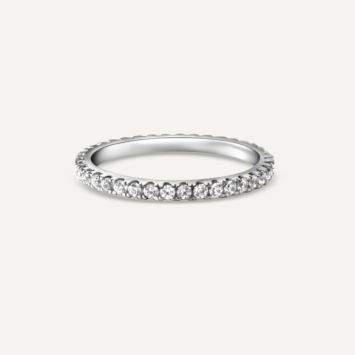 Slim Full Eternity Ring in Sterling Silver – House of Zarrin