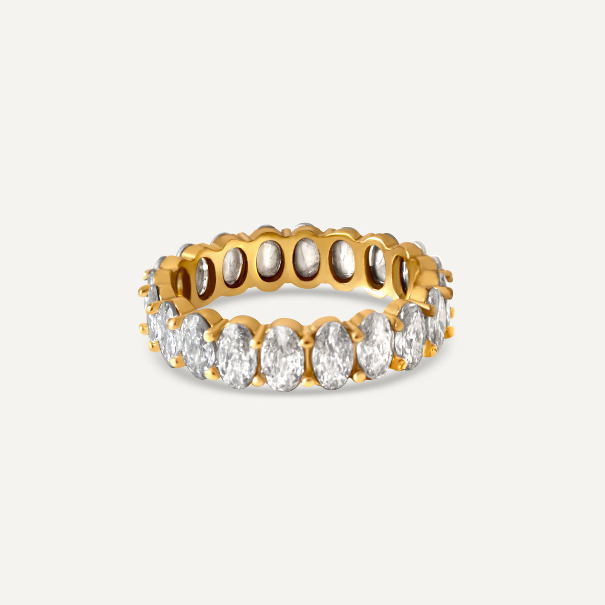 Gold Plated Oval Shape Eternity Ring – House of Zarrin
