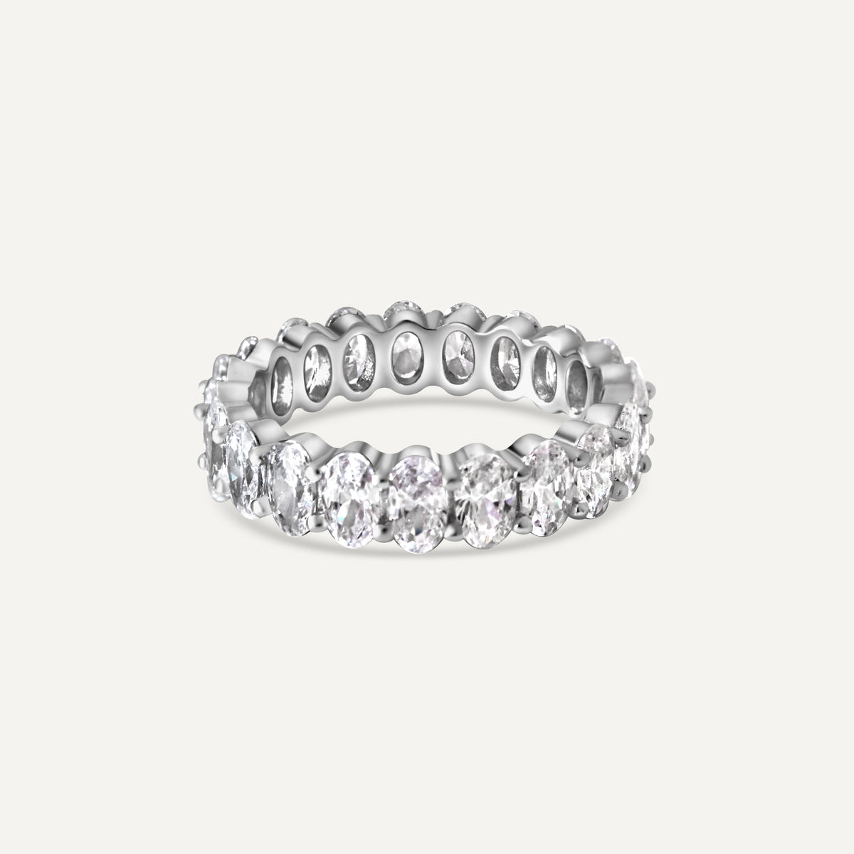 Oval Shape Eternity Ring in Sterling Silver – House of Zarrin